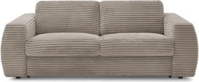 Taupe manšestrová pohovka na každodenní spaní/rozkládací 220 cm Hugo – Bobochic Paris