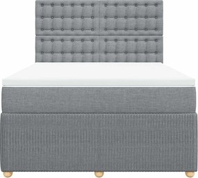Box spring postel s matrací světle šedá 140 x 200 cm textil 3292093