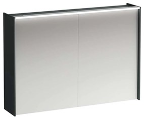 Laufen Lani - Zrcadlová skříňka s LED osvětlením, 71x102x21 cm, 2 dvířka, šedá H4037921122661