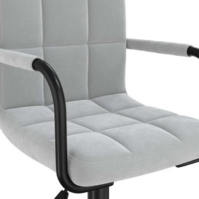 Otočná jídelní židle světle šedá samet 3088034