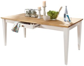 Stůl, borovice, barva bílá - dub, kolekce Marone, rozměr 90 x 180 cm