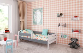 BabyBeds Dětská postel RYSIO Velikost postele: 160x80 cm, Barevné provedení: Šedá, Úložný prostor: Ne, bez úložného prostoru Bílá