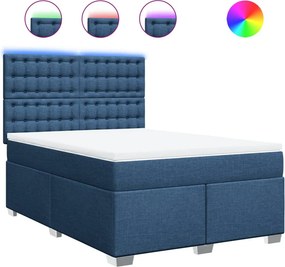Box spring postel s matrací modrá 160x200 cm textil 3292859