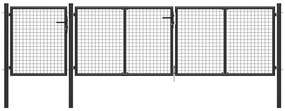 vidaXL Marketos Zahradní brána ocelová 400 x 75 cm antracitová