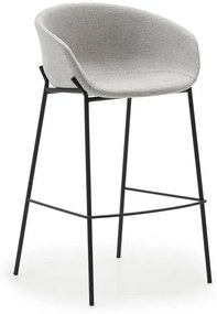 Barová židle zadine 74 cm světle šedá MUZZA