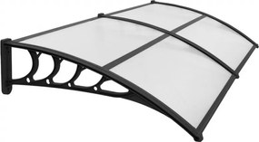 Vchodová stříška 200x95 cm SPRINGOS POLYROOF černá transparentní