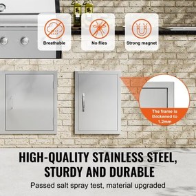 BBQ přístupová dvířka, 407 × 559 mm jednoduchá venkovní kuchyňská dvířka