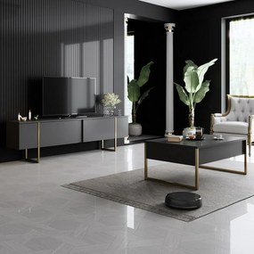 Konferenční stolek Luxe Anthracite and Gold
