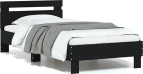 vidaXL Rám postele s čelem 90 x 200 cm kompozitní dřevo [838539] Barva: Černá