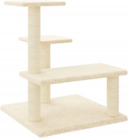 Škrabadlo pro kočky se sisalovými sloupky krémové 61 cm 172085