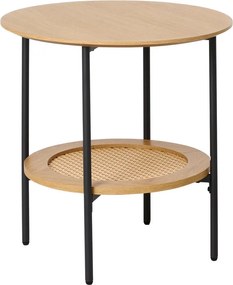Kulatý odkládací stolek v dekoru dubu ø 50 cm Pensacola – Unique Furniture