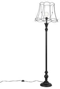 Stojací lampa černá s odstínem Granny Frame 45 cm - Classico