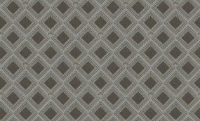 Luxusní hnědo-stříbrná geometrická vliesová tapeta na zeď, GF62061, Gianfranco Ferre´Home N.3, Emiliana Parati