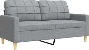 2dílná sedací souprava s polštáři světle šedá textil 3278335