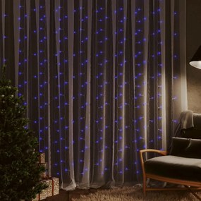 vidaXL Světelný závěs 3 x 3 m 300 LED diod světlo 8 funkcí [328932] Barva: Modrá