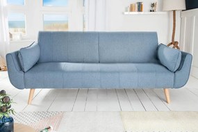 Designová rozkládací pohovka Divani modrá strukturovaná látka 220cm