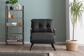 Atelier del Sofa 1-místná pohovka Sando Single - Dark Grey, Tmavá Šedá