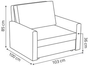 FN Rozkládací křeslo Vivian Lux I Soft šedá