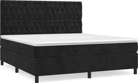 Box spring postel s matrací černá 180x200 cm samet 3143219