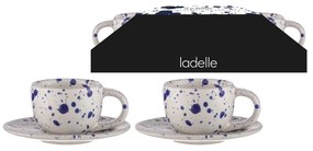 Bílo-modré šálky na espresso z kameniny v sadě 2 ks 100 ml Carnival – Ladelle