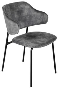 Designová jídelní židle Takuya šedý samet