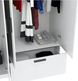 Šatní skříň Loira 225 se zrcadlem, bílá
