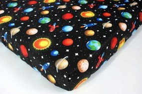 Nadia Dětské bavlněné prostěradlo 210x160cm různé vzory Barva: Vesmír