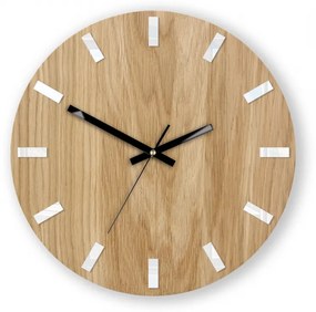 Nástěnné hodiny Simple Oak hnědo-černé