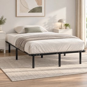 HOMCOM postel 120 × 190 cm s roštem a úložným prostorem, černá