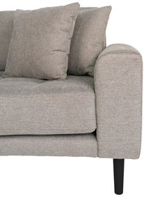 House Nordic Pohovka Lounge Sofa, levá strana v kamenné barvě se čtyřmi polštáři a černými dřevěnými nohami, HN1030