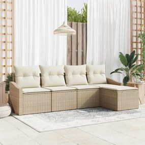 Set pohovek 5 ks Béžová polyratan 3346681