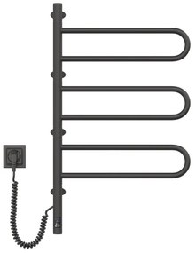 Elektrický otočný sušák na ručníky s term. FOUETTE 185W/230V 81,8 cm IP44 černá