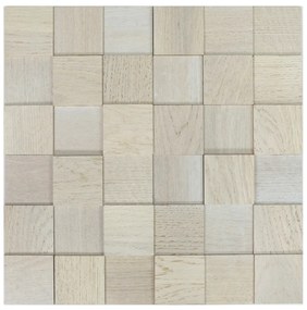 DUB ARKTICKÝ 50, jednotlivé kusy 50 x 50 mm (0,0025 m²) nebo samolepící panel 300 x 300 (0,09 m²) - dřevěná mozaika 3D 4 mm Broušený - olejovaný