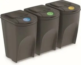 PROSPERPLAST SORTIBOX 3 x 35 l šedá / Odpadkový koš
