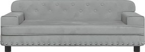 Pelíšek pro psy světle šedý 90 x 53 x 30 cm samet 171869