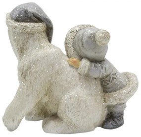 Dekorace děvče objímající medvěda – 11x6x11 cm