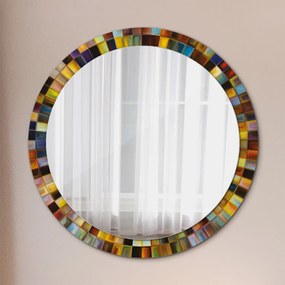Kulaté dekorativní zrcadlo Abstraktní radiální vzor fi 90 cm