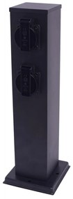 Milagro Venkovní zásuvkový sloupek 2Z 230V IP44 40 cm černá MI2423