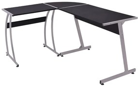 20132 vidaXL Rohový kancelářský stůl ve tvaru L černý