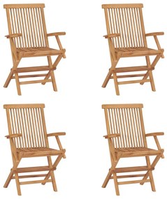 Skládací zahradní židle 4 ks masivní teakové dřevo,  3096593