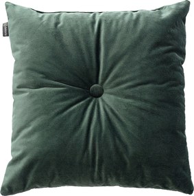 Sametový polštář Velvet s knoflíkem barva zelená látka lesklé, sametová