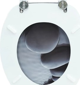 vidaXL WC sedátko MDF s víkem design kameny [140804]