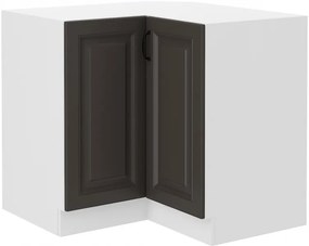 Kuchyňská skříňka Stilo 90x90 DN 1F BB korpus bílá, dvířka šedá