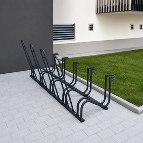 Stojan na kola s uzamčením KS-370 | KACERLE Barva: prášková barva (antracit), Počet kol: pro 3 kola, Osová vzdálenost mezi držáky: 40 cm