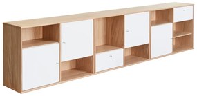 Bílá nízká komoda v dekoru dubu 267x61 cm Mistral - Hammel Furniture