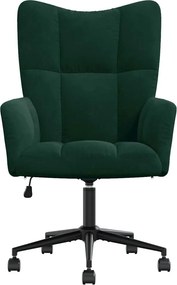 Relaxační křeslo tmavě zelené samet 328174
