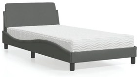 Postel s matrací Dover tmavě šedá 100 x 200 cm textil 3208345