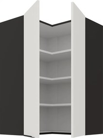 ARIA wb | horní kuchyňská skříňka 60x60 GN-90 2F (90°) rohová s policemi | VYSOKÁ | 60x60 cm | černá/bílá