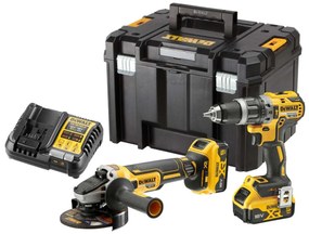 DeWALT - 18V AKU sada vrtačky a úhlové brusky, 2x aku 5,0 Ah XR, nabíječka DCK2080P2T