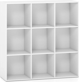 Costway Knihovna s 9 otevřenými přihrádkami, bílá